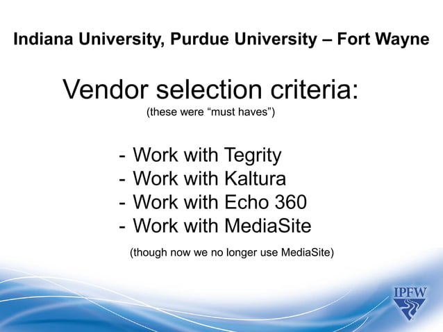 Tegrity Captioning: Strategies for Deploying Accessible Lecture Capture Video | PPT