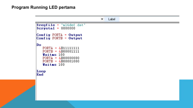 flowchart dan percobaan program led | PPTX