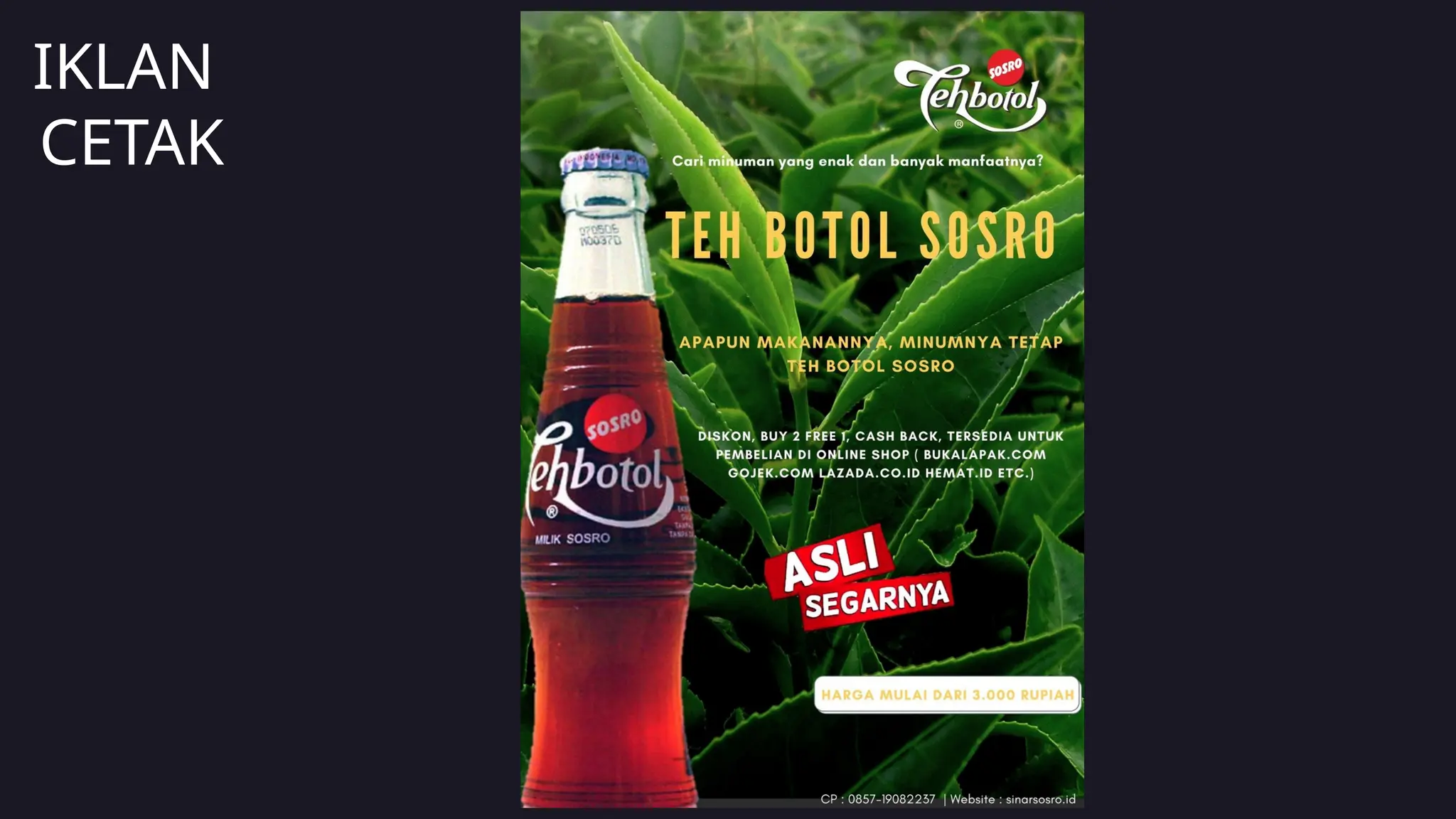 Presentasi Marketing tentang Teh Botol Sosro | PPTX