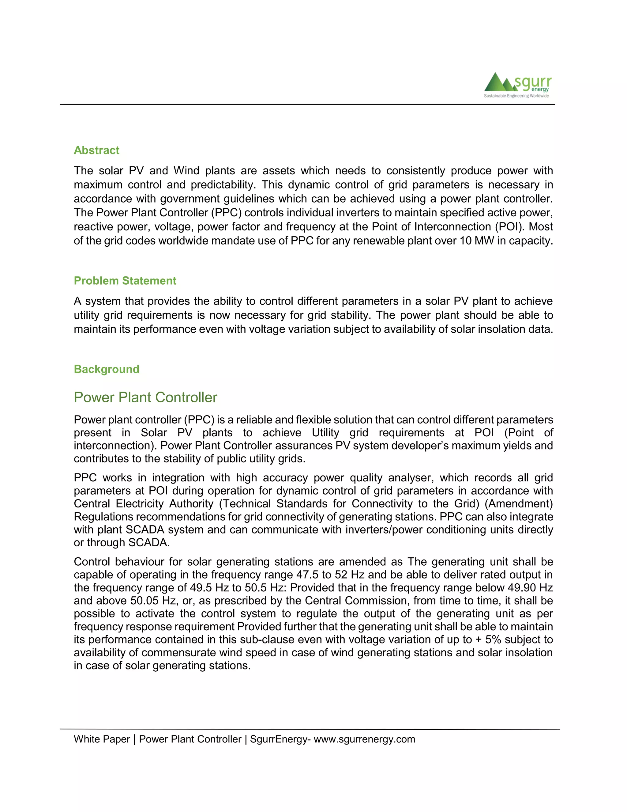 Power Plant Controller-Putting the Power back into the hands of the ...