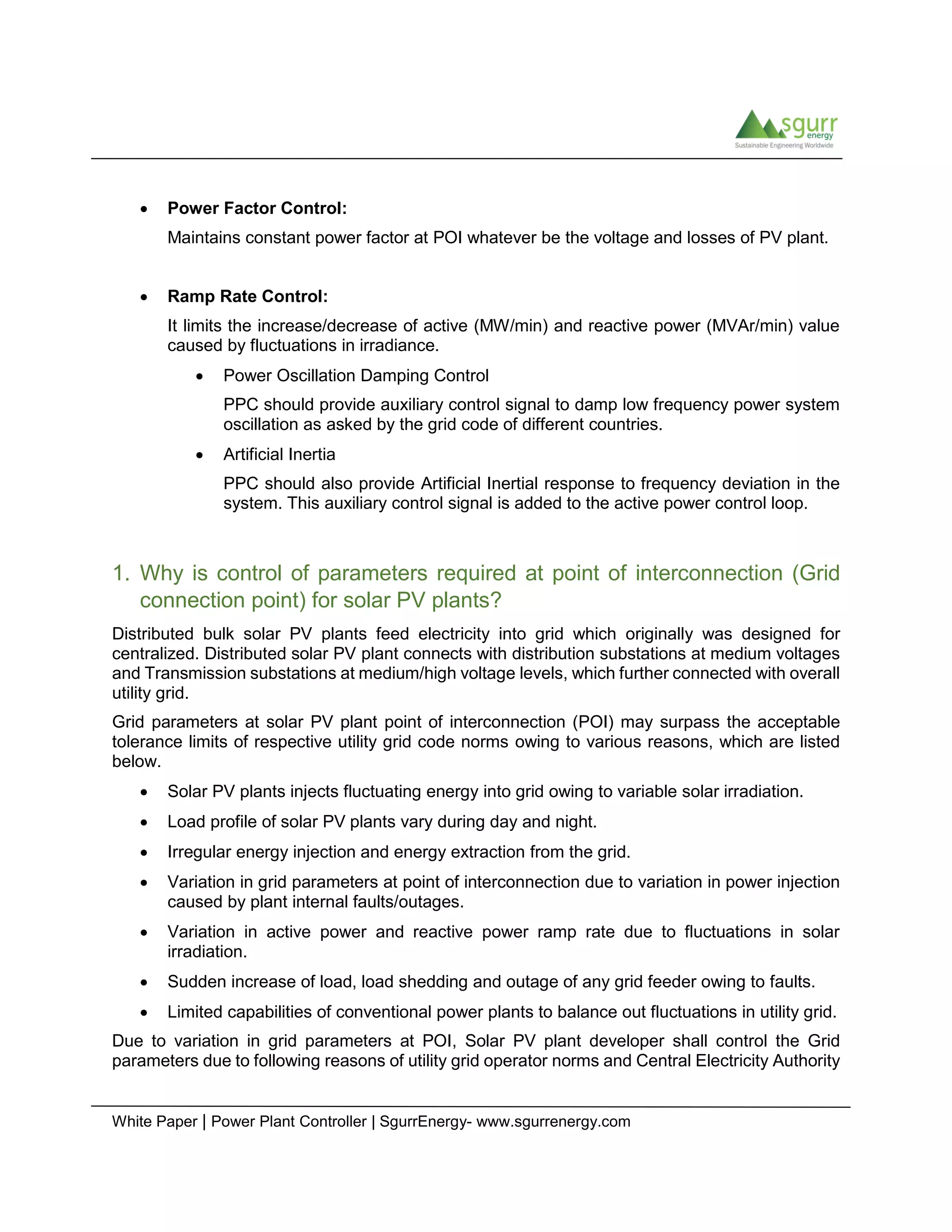 Power Plant Controller-Putting the Power back into the hands of the ...