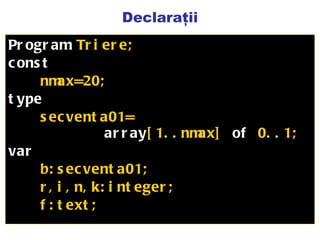 Tehnici de programare triere | PPT