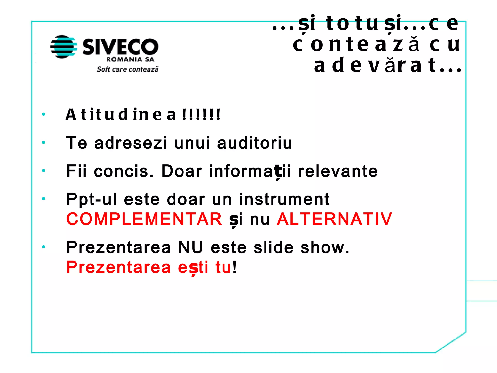 SIVECO Crearea unei prezentari - reguli | PPT