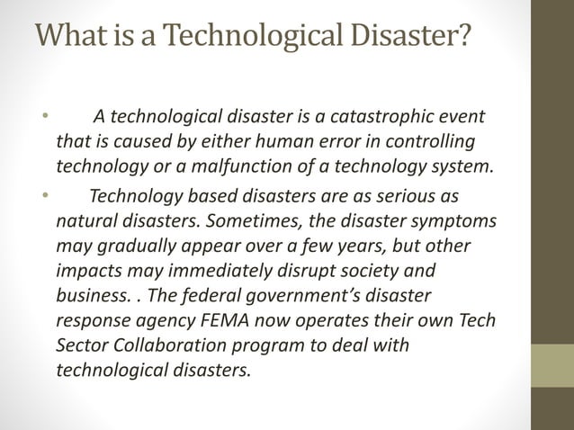 Tehnological disasters | PPT