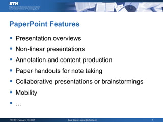 PaperPoint: A Paper-Based Presentation and Interactive Paper Prototyping Tool | PDF
