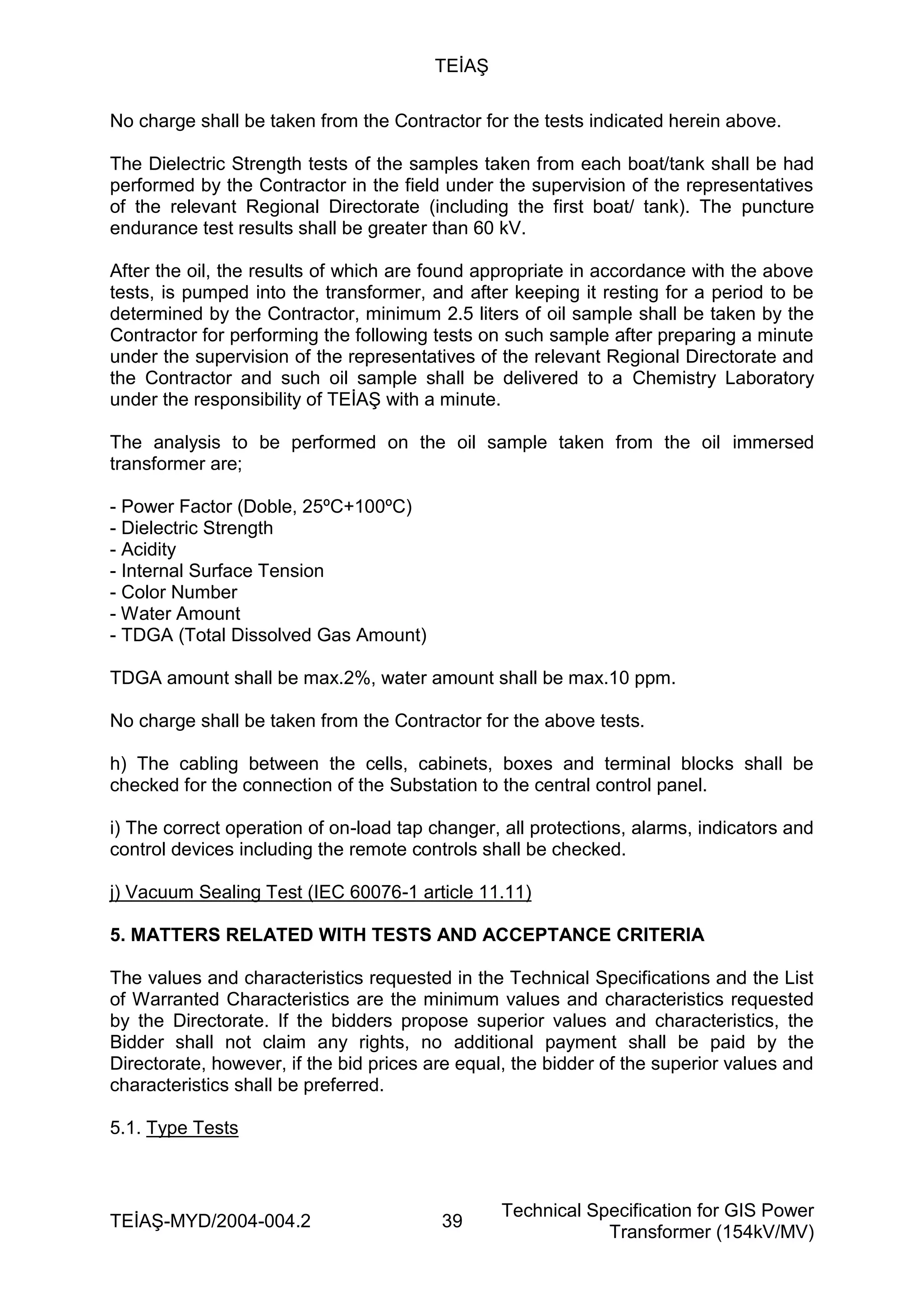 TEİAŞ-MYD-2004-004.2 Technical Specification for GIS Power Transformer ...