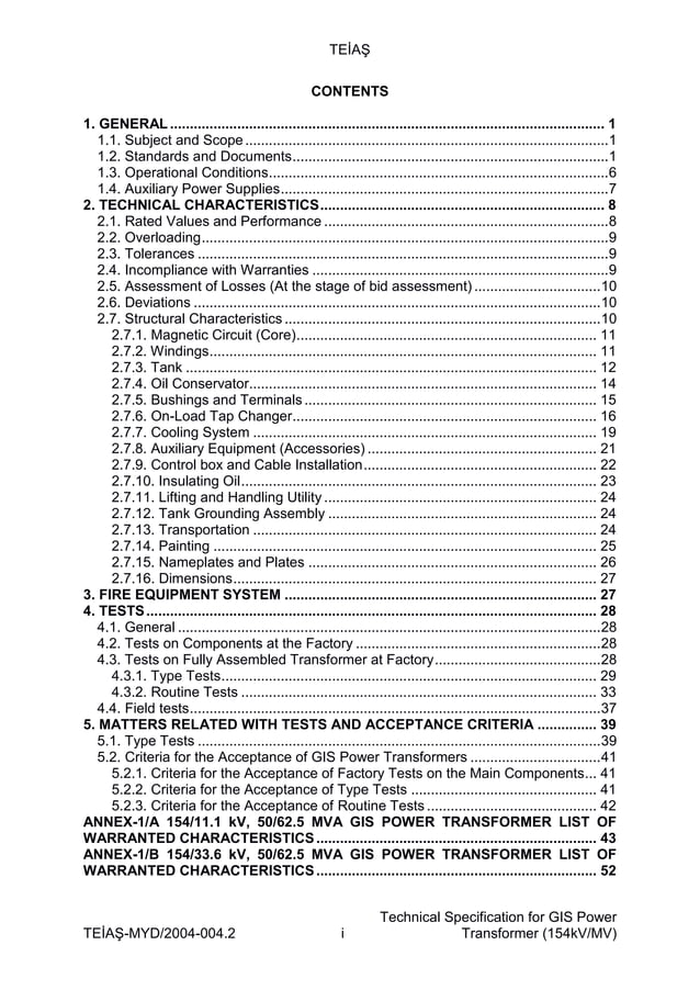 TEİAŞ-MYD-2004-004.2 Technical Specification for GIS Power Transformer (154 kV MV) (PDF).pdf ...