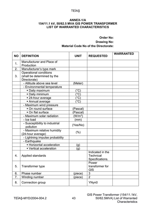 TEİAŞ-MYD-2004-004.2 Technical Specification for GIS Power Transformer (154 kV MV) (PDF).pdf ...