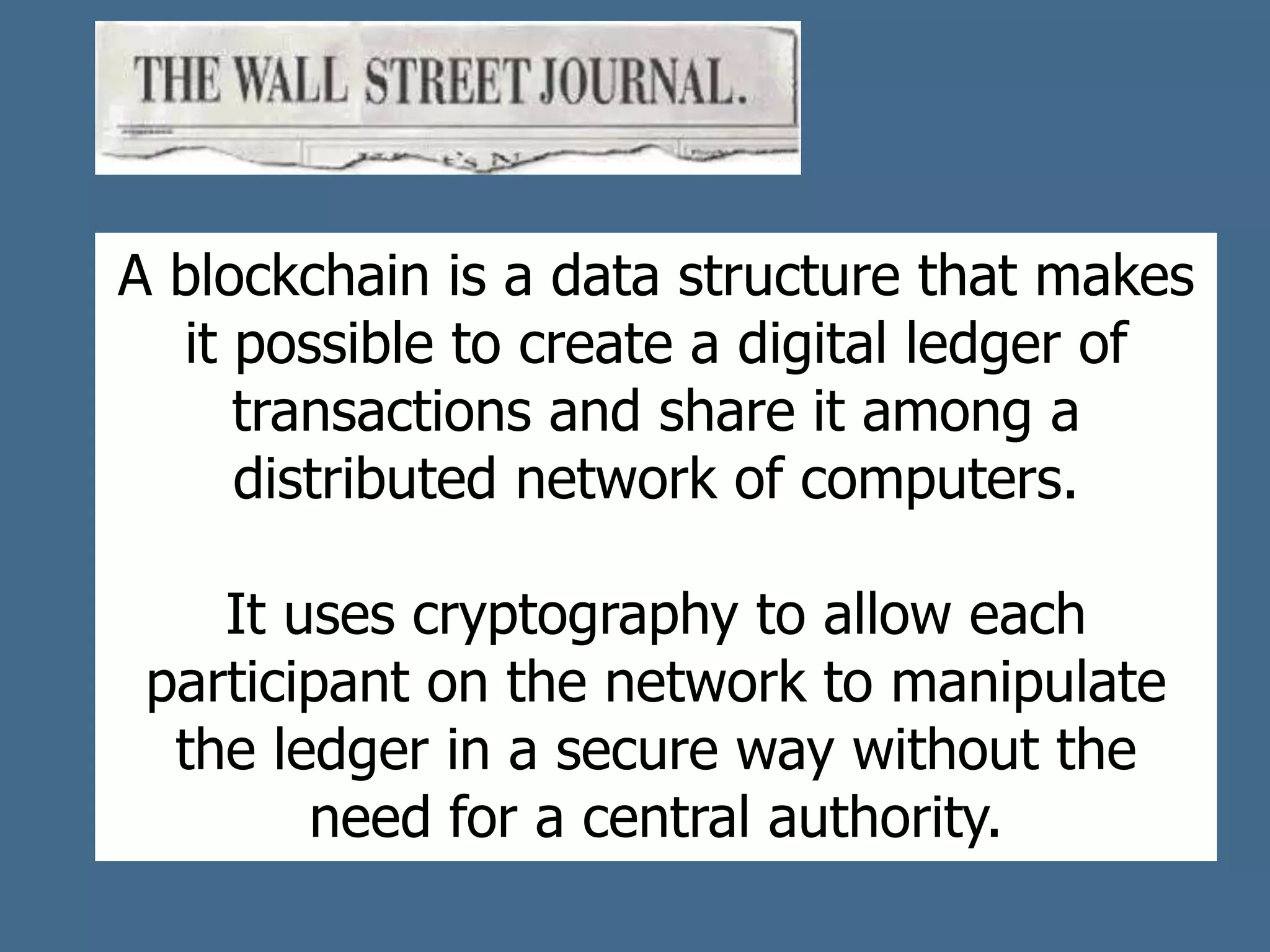 Blockchain and distributed ledgers | PPTX
