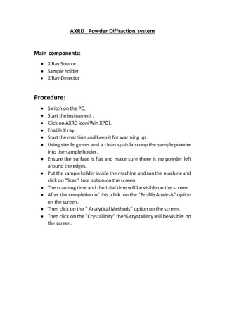 X-ray diffraction internship | DOCX