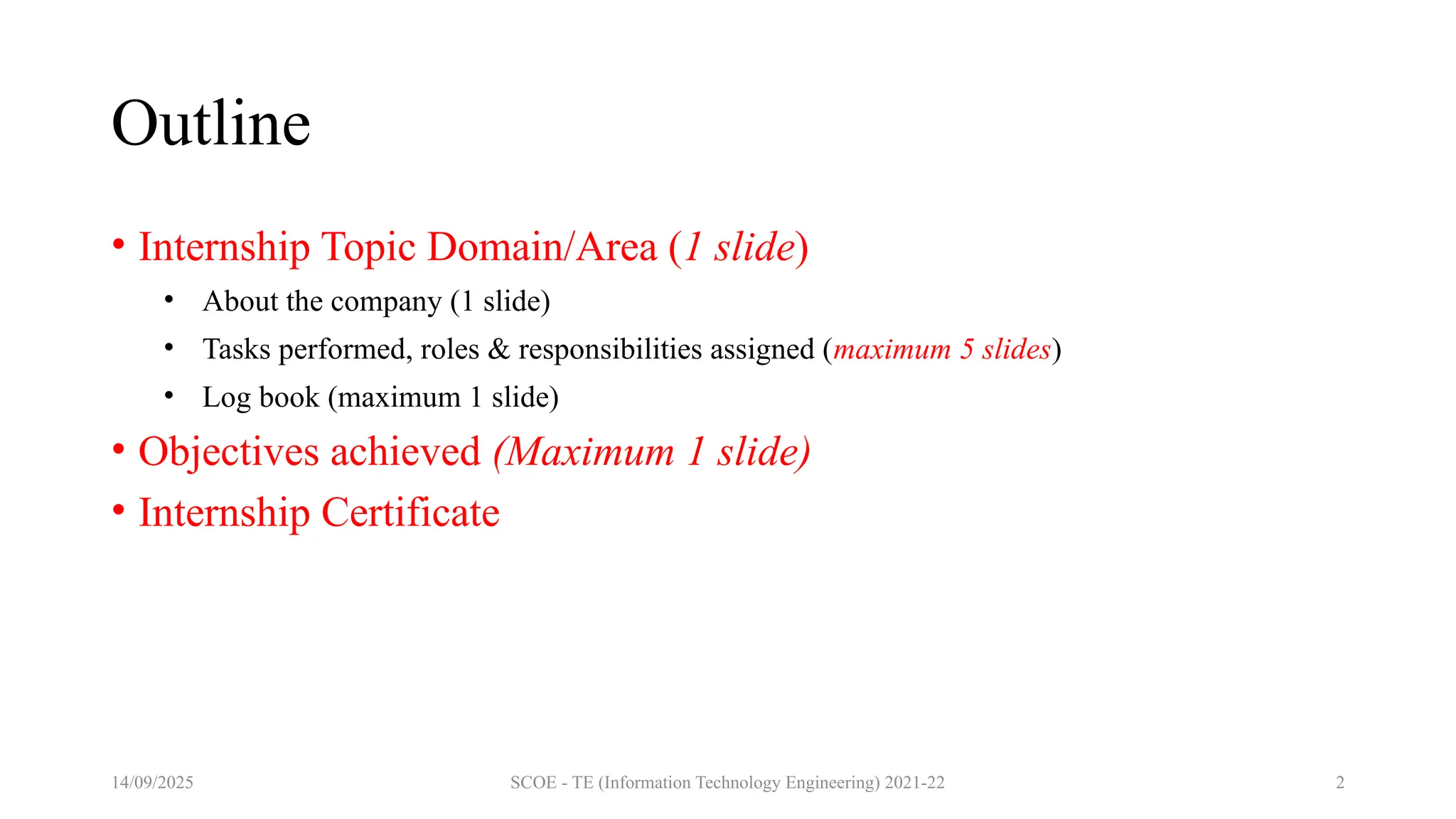 TE Internship Presentation Format a format | PPTX