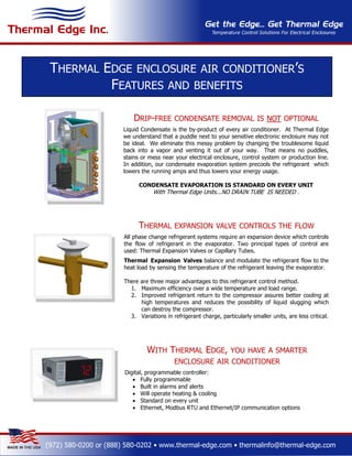 Thermal Edge UL Listed Enclosure ACs Brochure 2013 | PDF