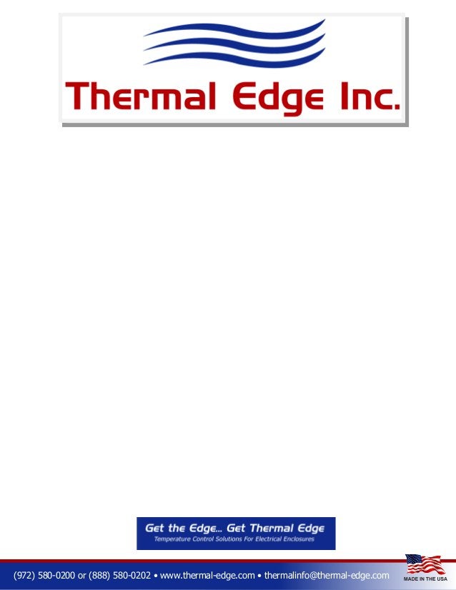 Thermal Edge UL Listed Enclosure ACs Brochure 2013 | PDF