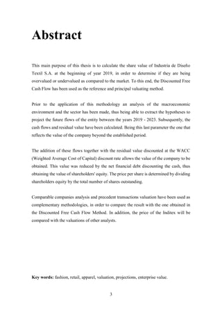 Inditex valuation thesis 2019 | PDF