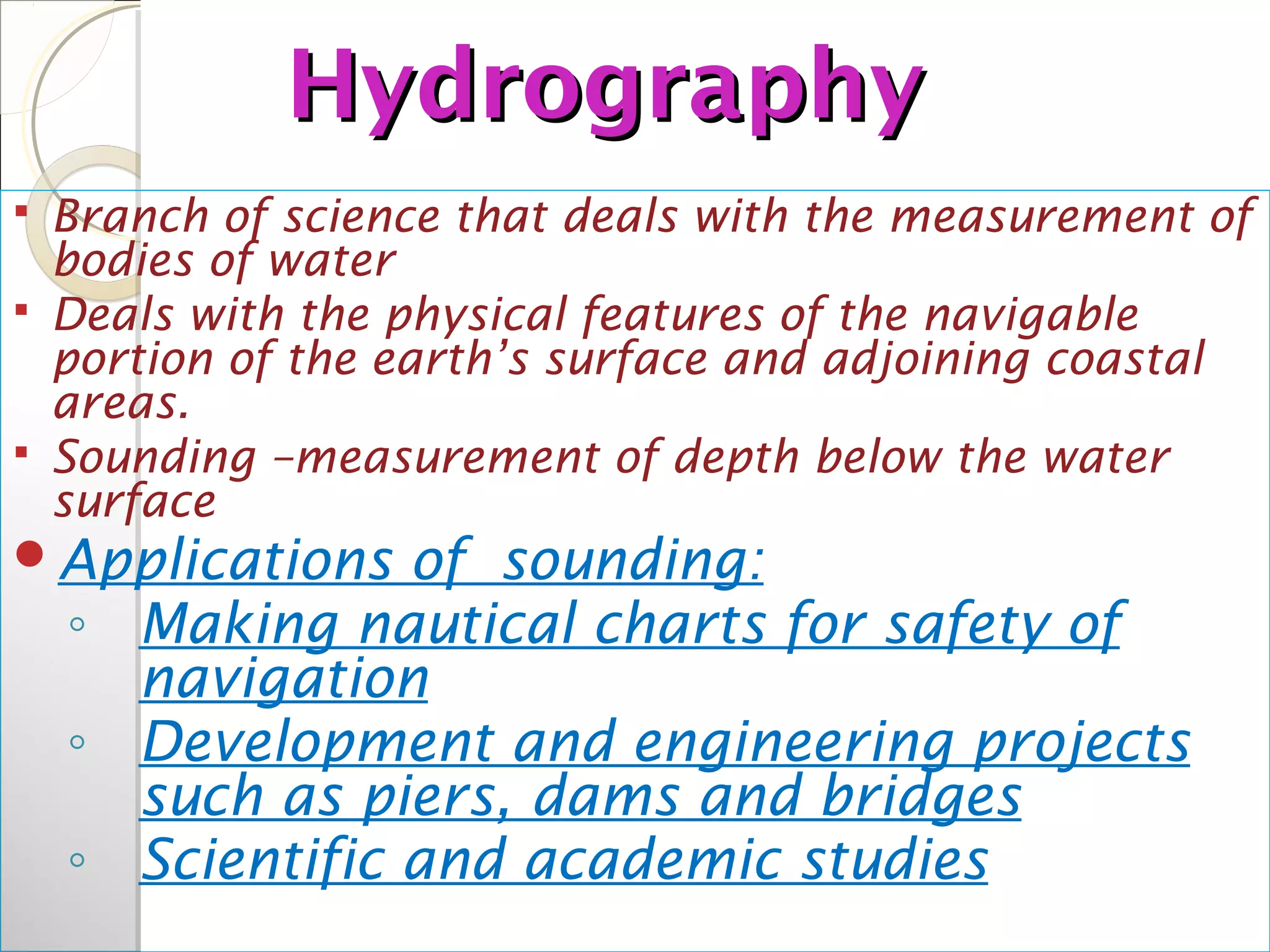 Hydrography :Sounding Instrument | PPT
