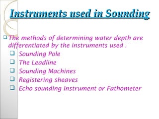 Hydrography :Sounding Instrument | PPT