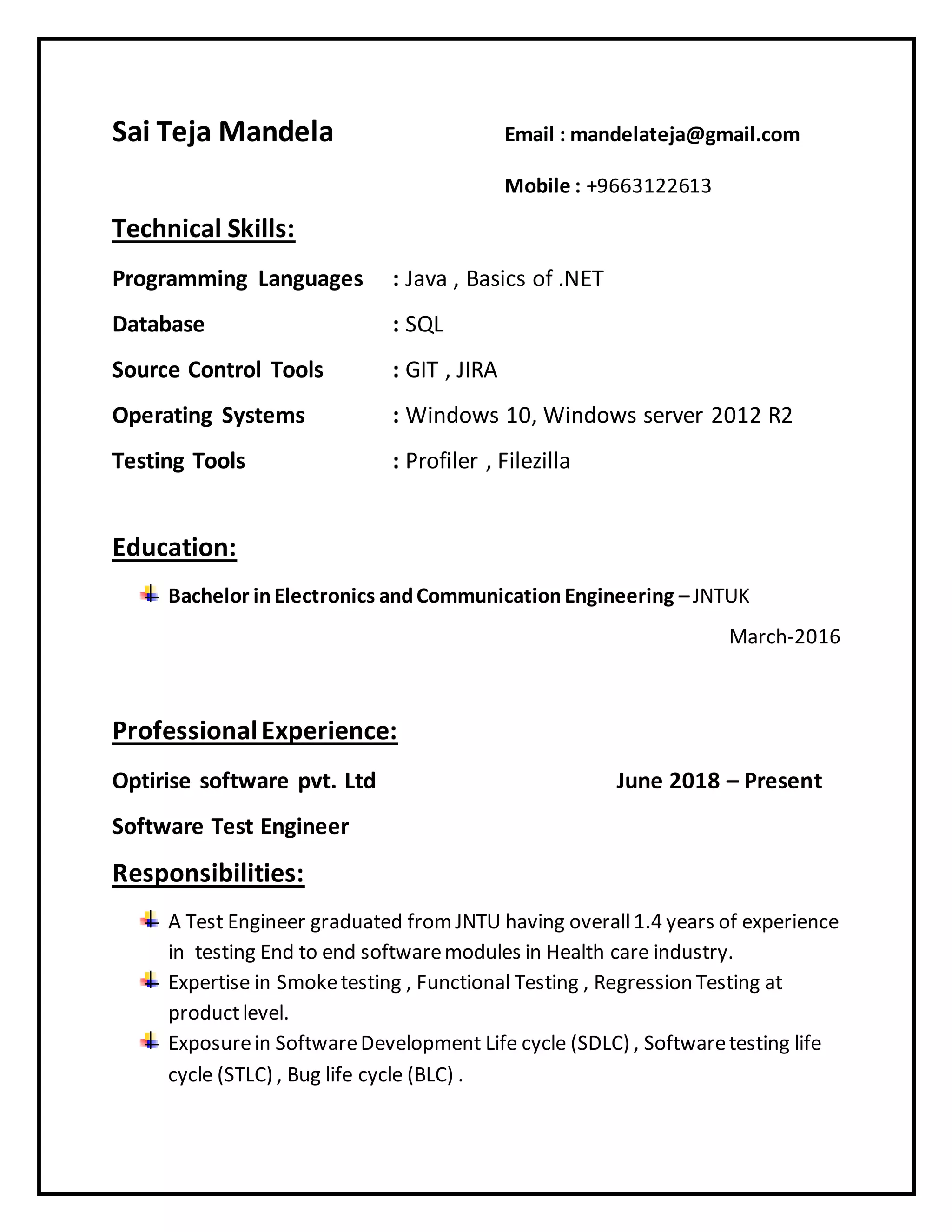 Sai Teja Mandela | DOCX