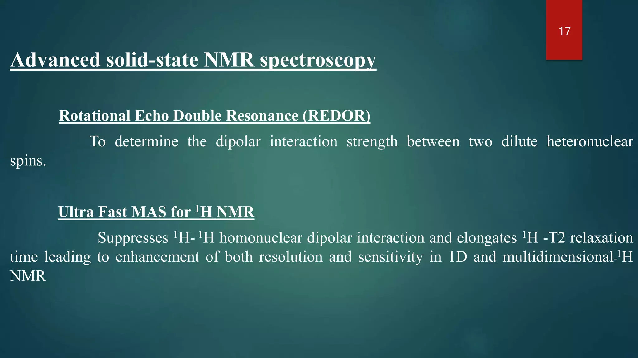 Solid state NMR Princple and application . | PPTX