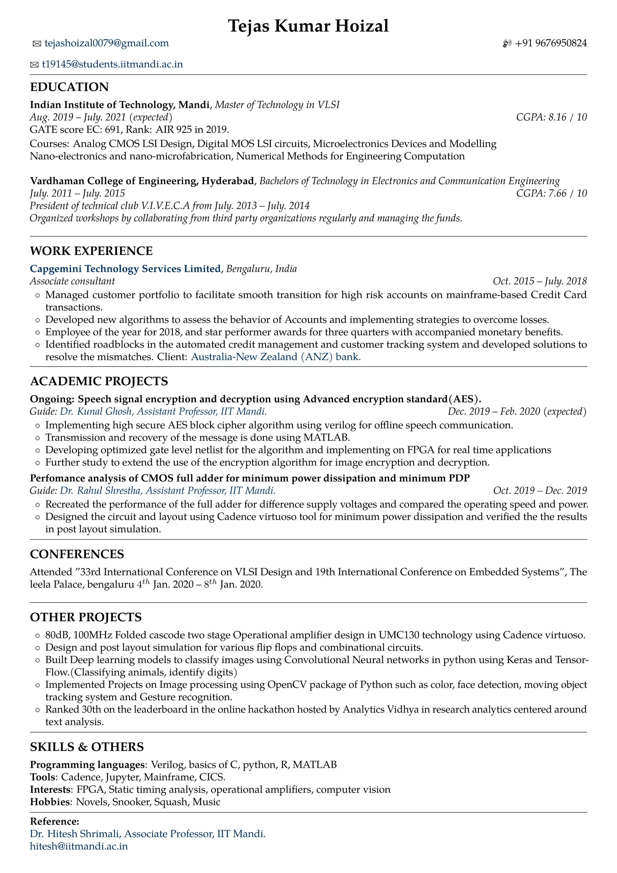Tejas hoizal resume_personal | PDF