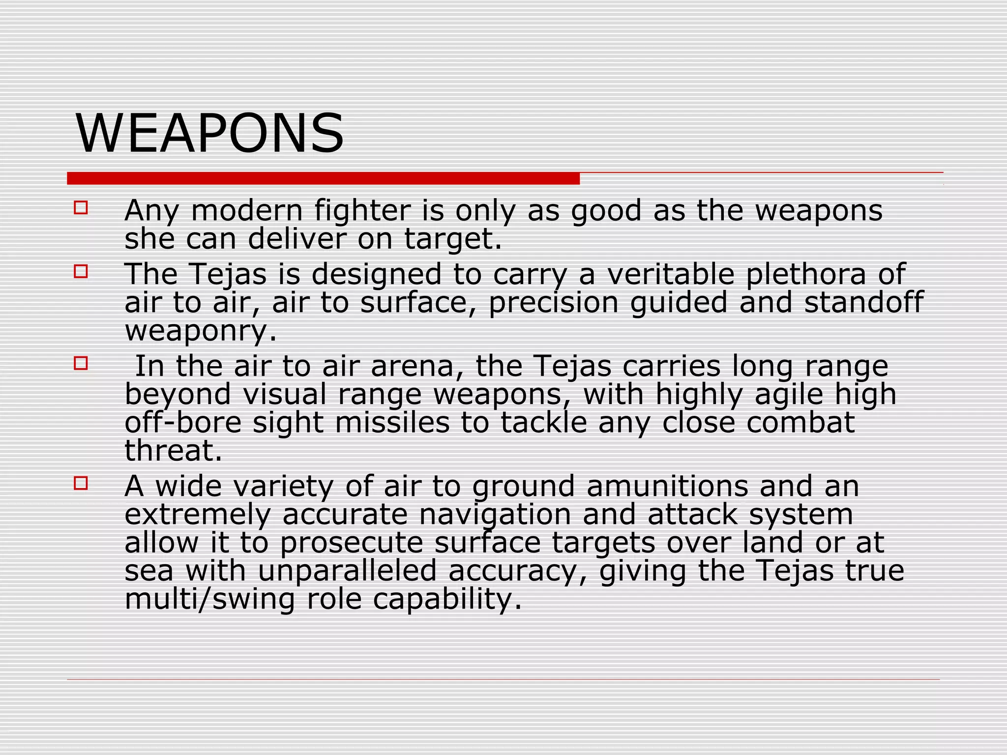 Tejas light combat aircraft | PPT