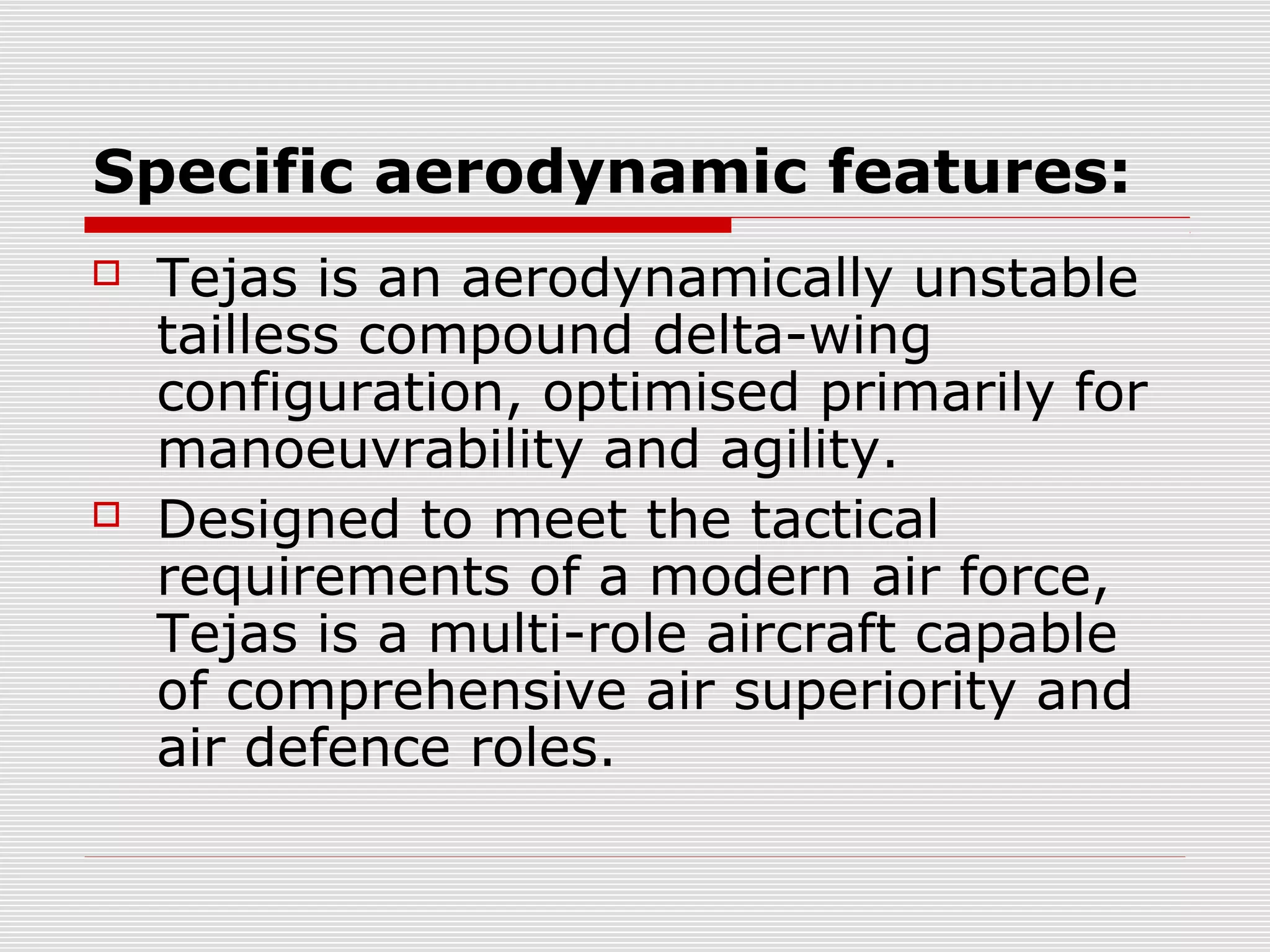 Tejas light combat aircraft | PPT