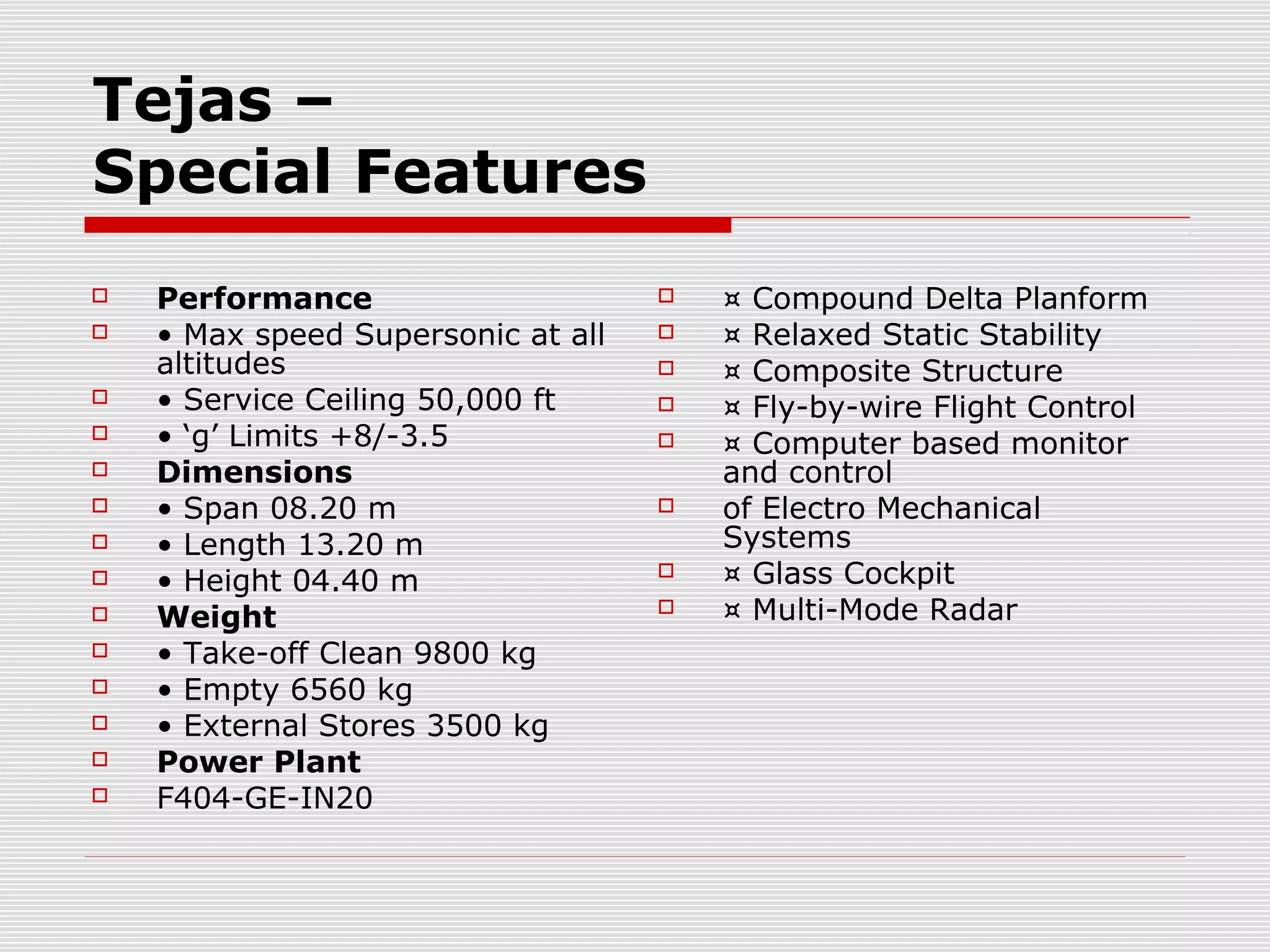 Tejas light combat aircraft | PPT