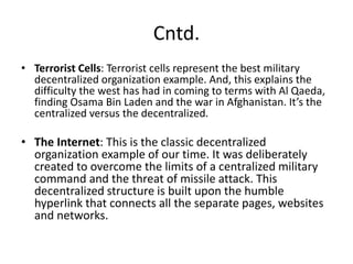 Centralization and Decentralization | PPTX