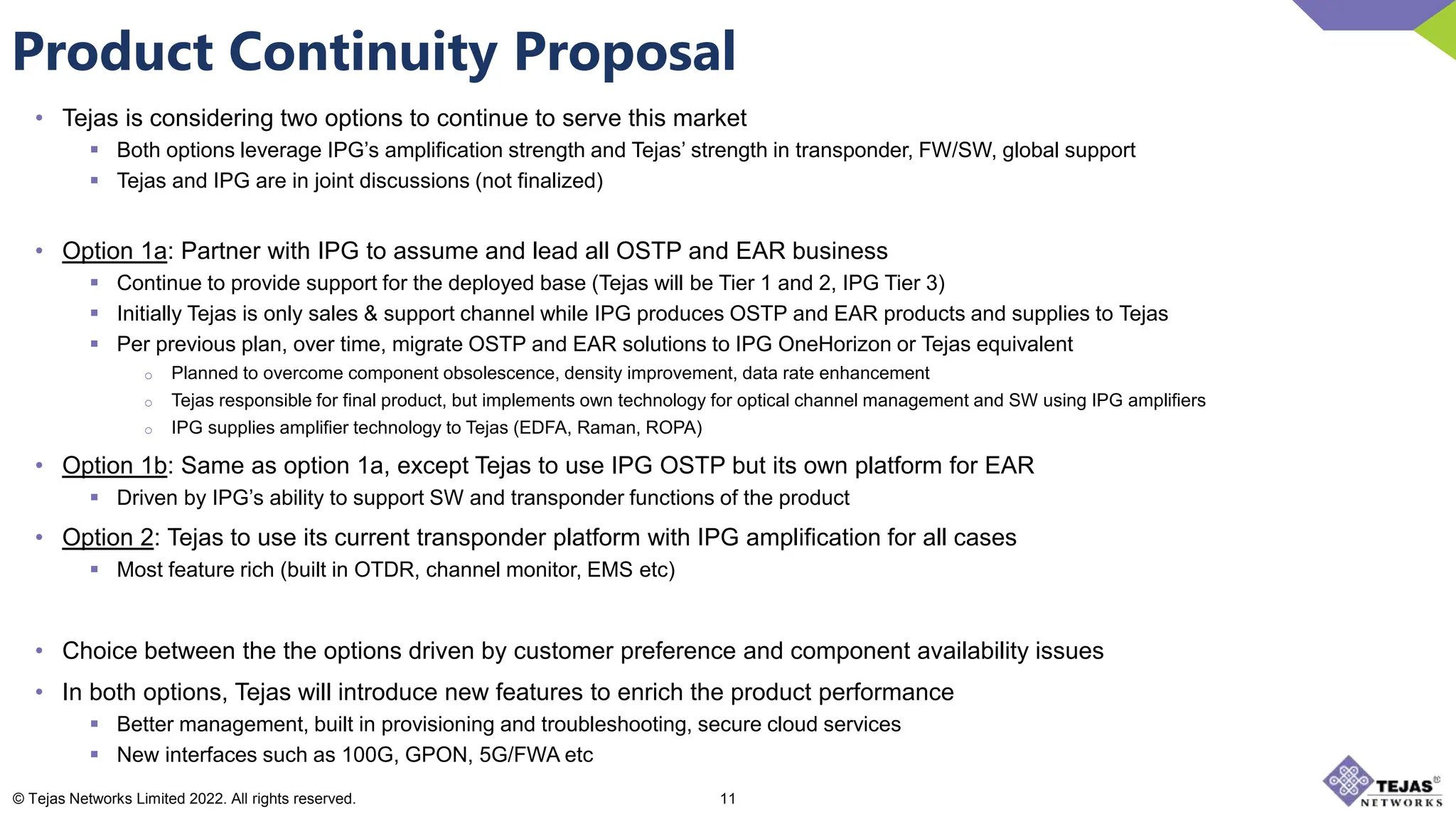 Tejas Networks Proposal for fiber optic solution.pptx
