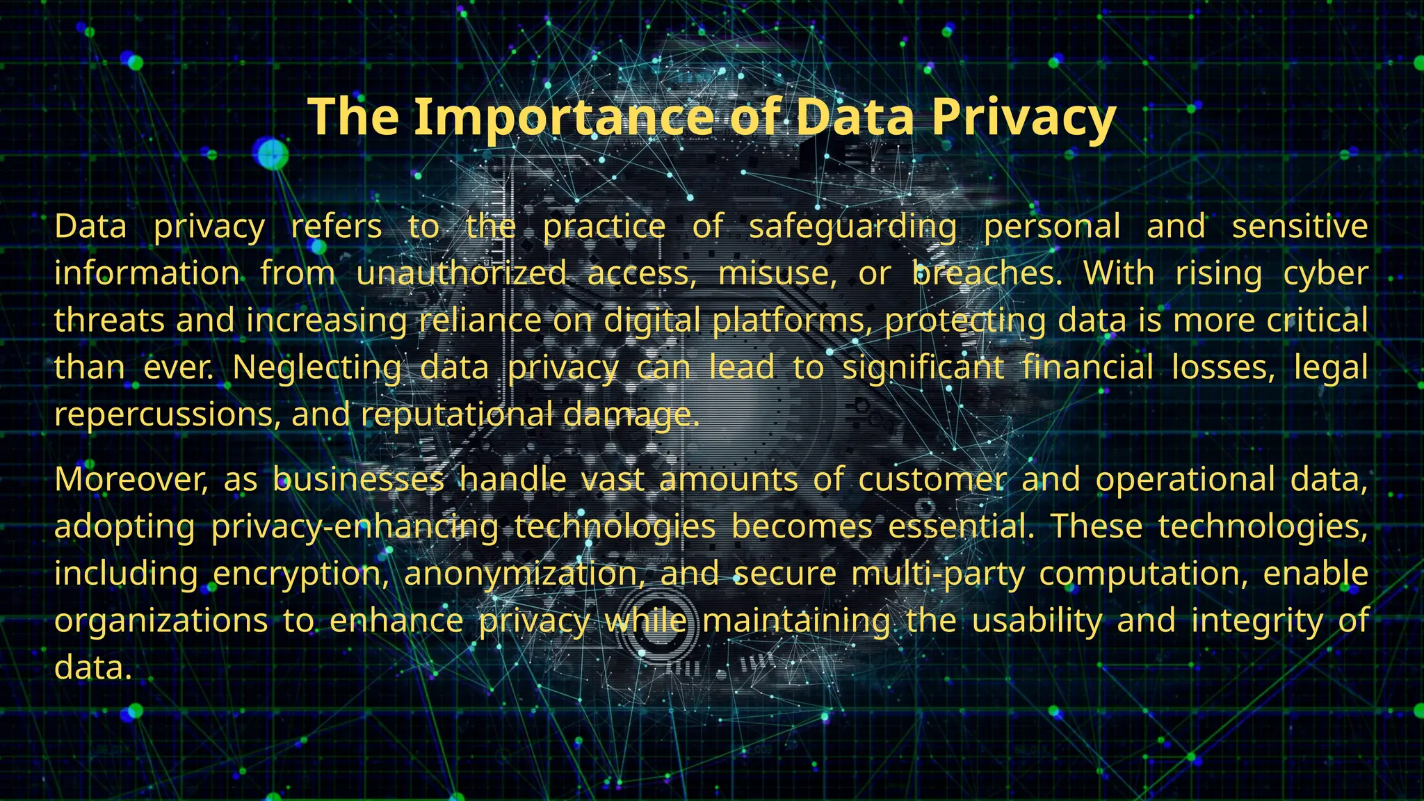 Data Privacy | Data Management Frameworks - Tejasvi Addagada | PPTX