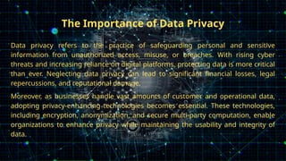 Data Privacy | Data Management Frameworks - Tejasvi Addagada | PPTX