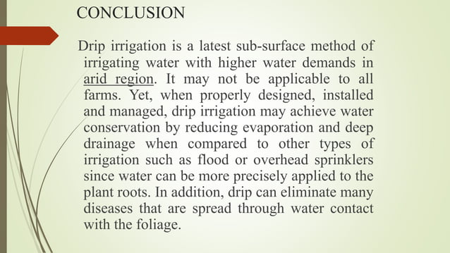 ppt on drip irrigation | PPTX