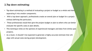 basic of software estimation-cost and effort estimation | PPTX