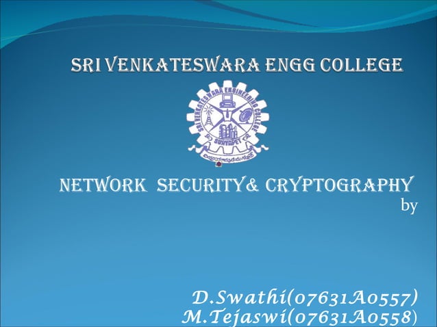Security and Cryptography | PPT