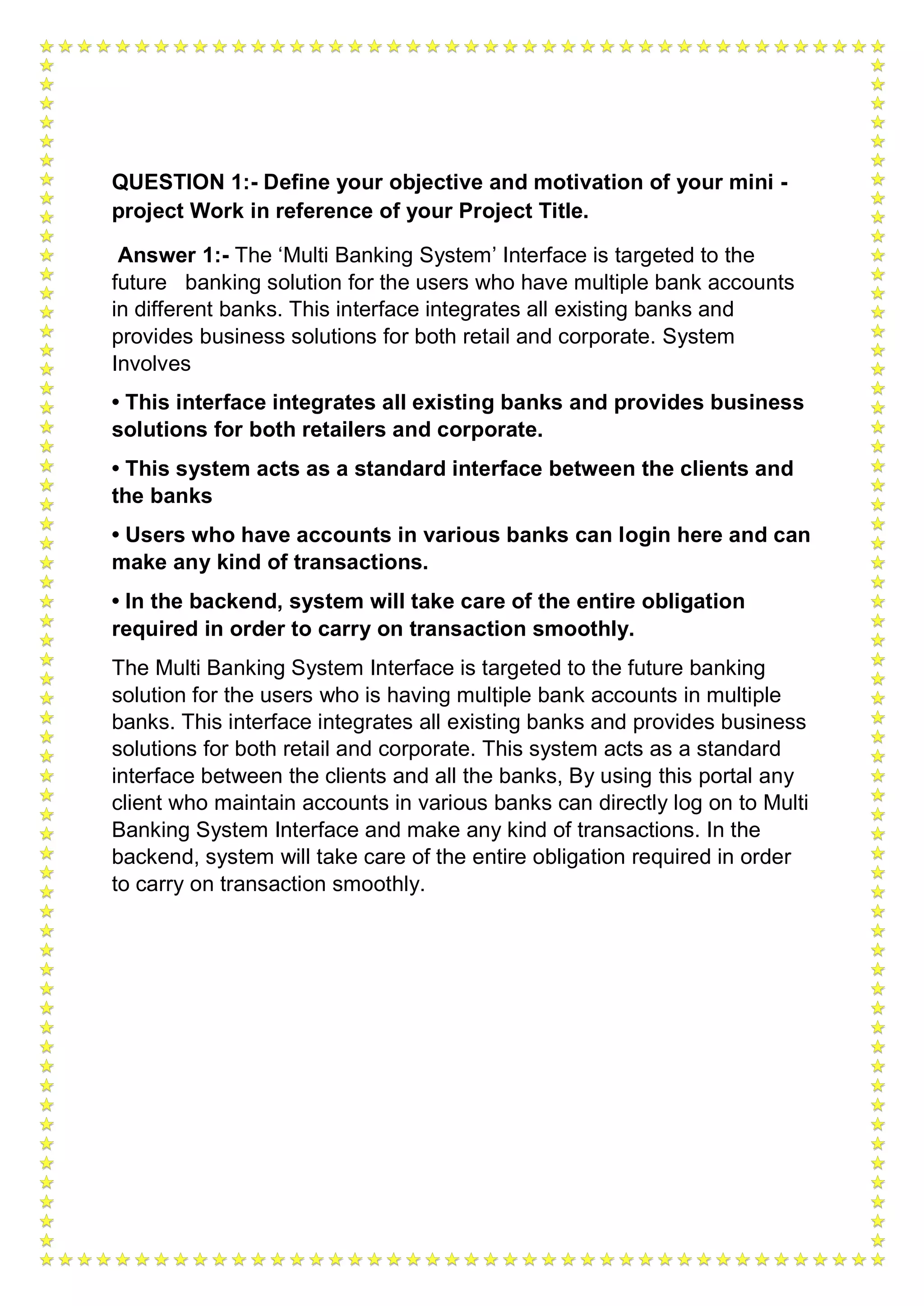 Multi Banking System | PDF