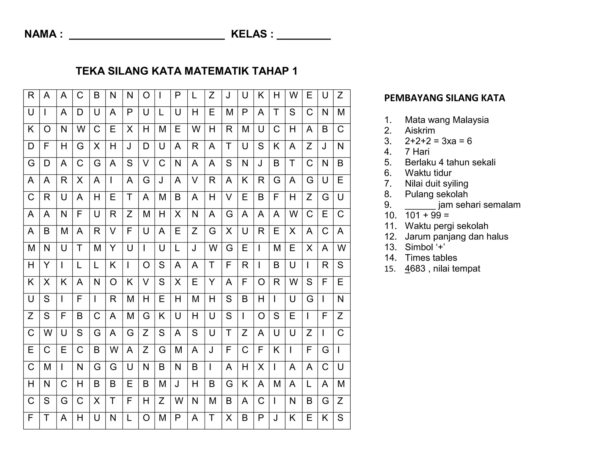 Teka silang-kata-matematik-tahun-4-soalan2 | DOCX