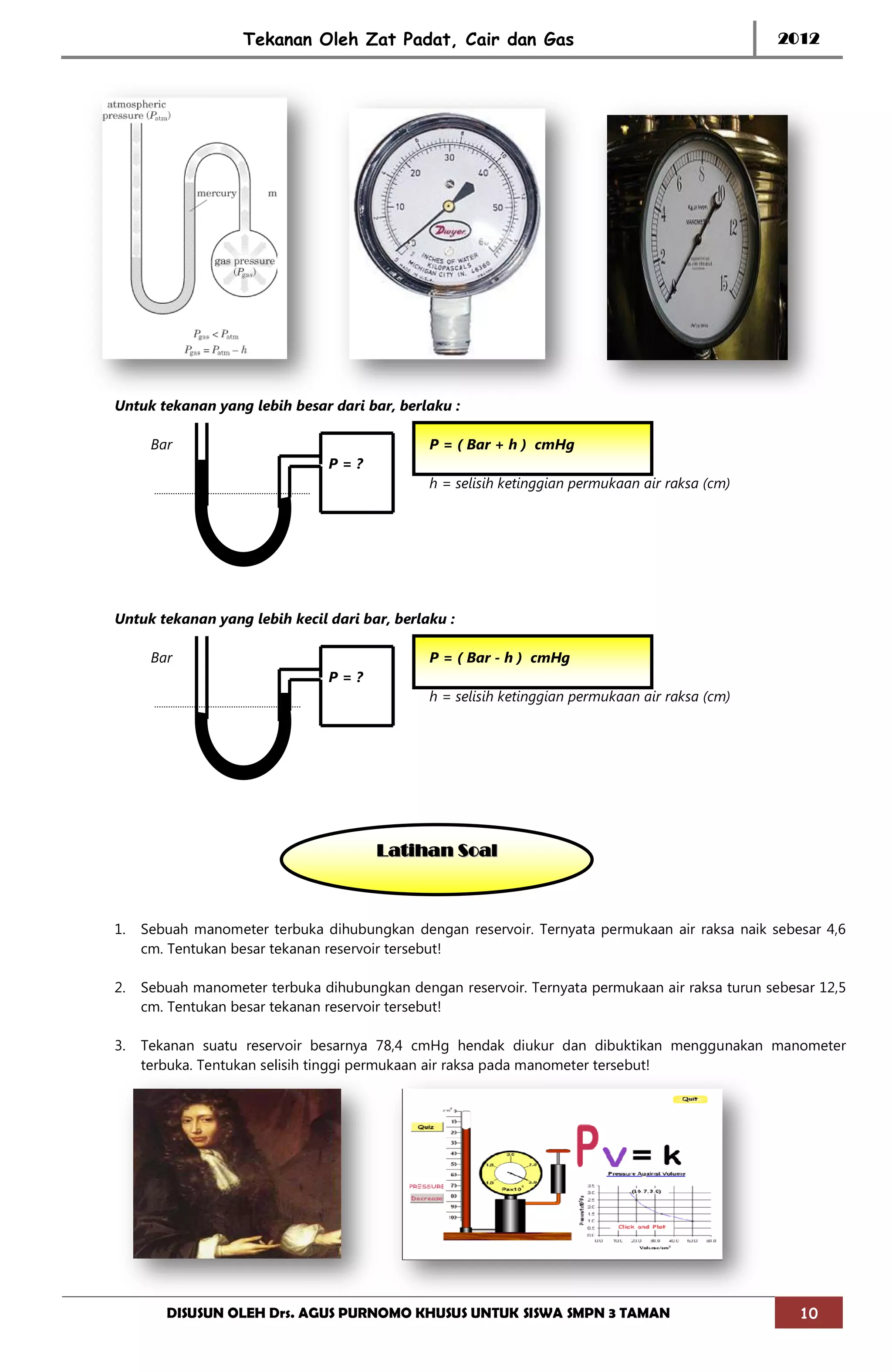 Tekanan Zat Padat, Cair dan Gas | PDF
