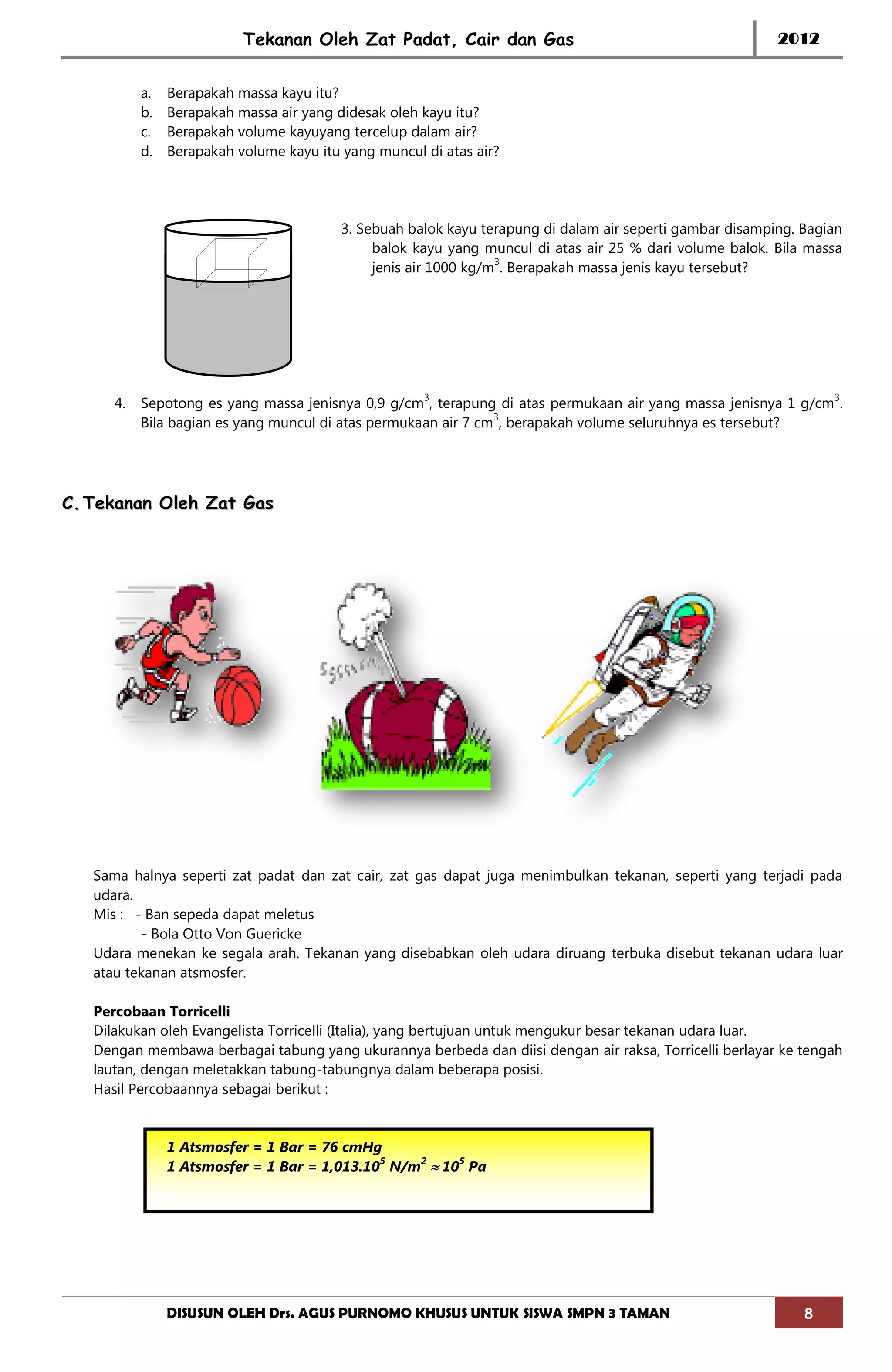 Tekanan Zat Padat, Cair dan Gas | PDF