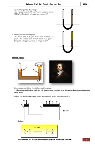 Tekanan Zat Padat, Cair dan Gas | PDF