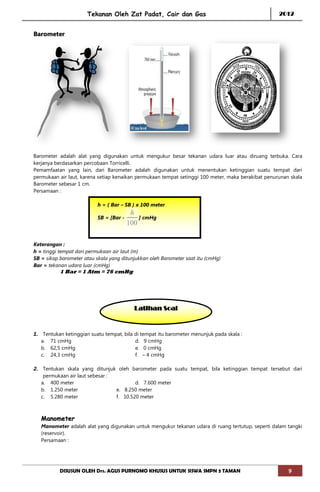 Tekanan Zat Padat, Cair dan Gas | PDF