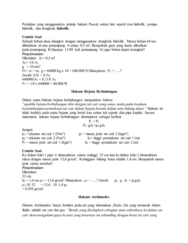 Tekanan pada zat cair | DOCX