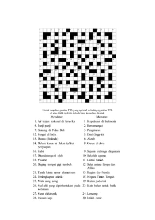 Teka teki silang ii | DOCX