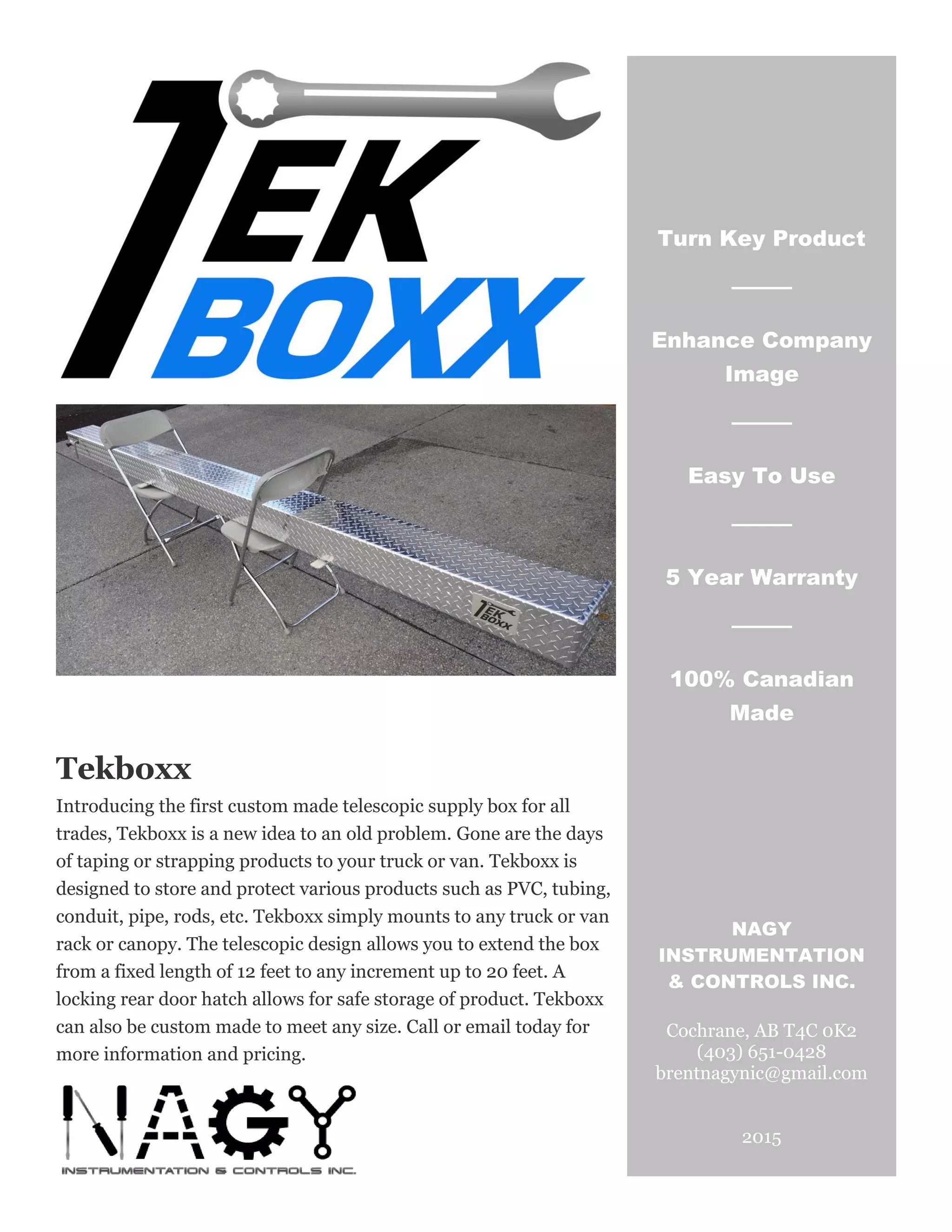 Tekboxx product info sheet | PDF