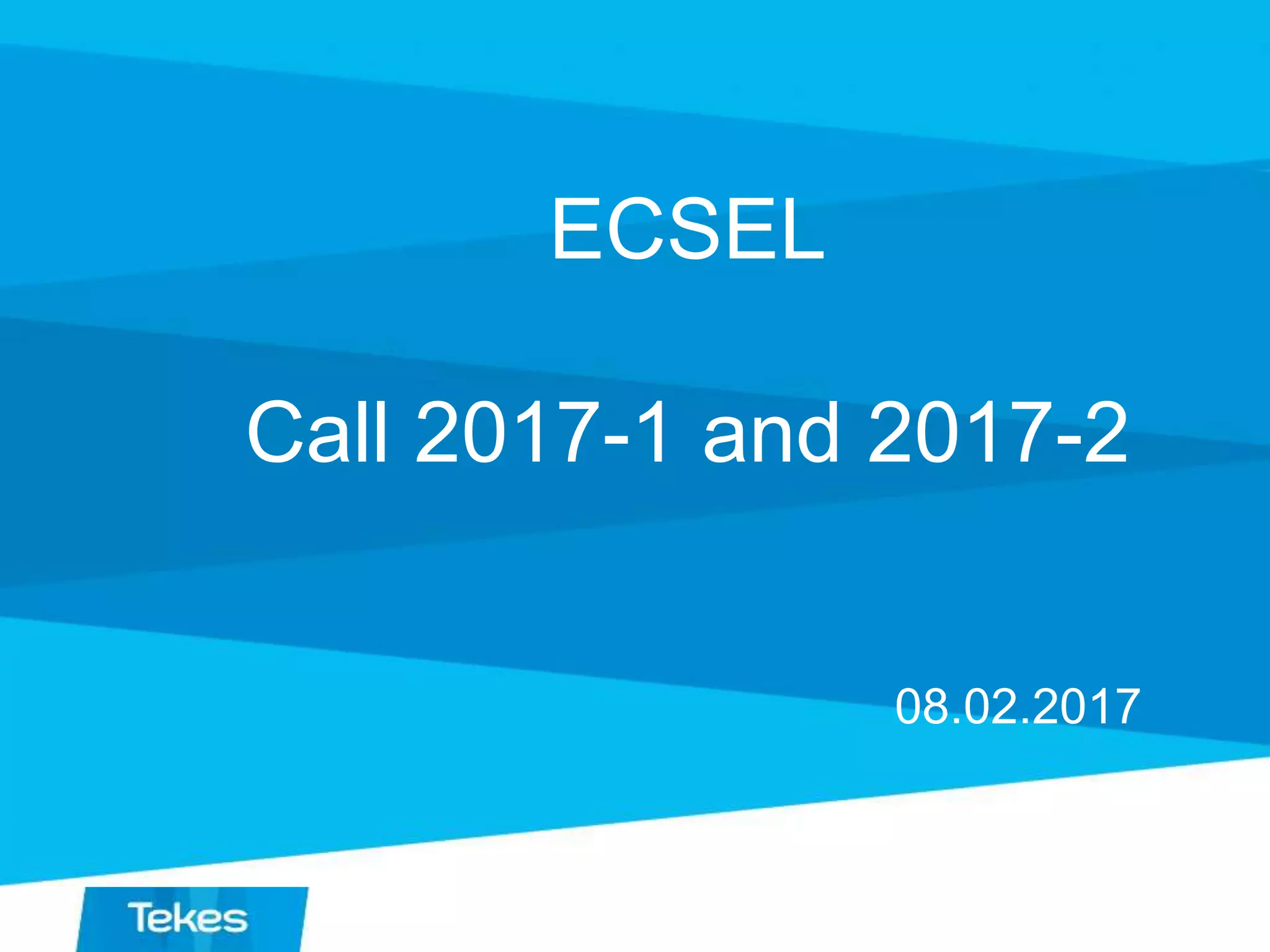 ECSEL Call 2017: phases 1 and 2 | PPT