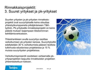 Tekesin rahoitus yritysten ja tutkimusorganisaatioiden yhteisprojekteille | PPT