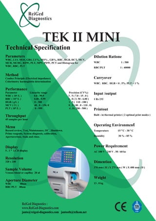 Tek Ii Mini | PDF