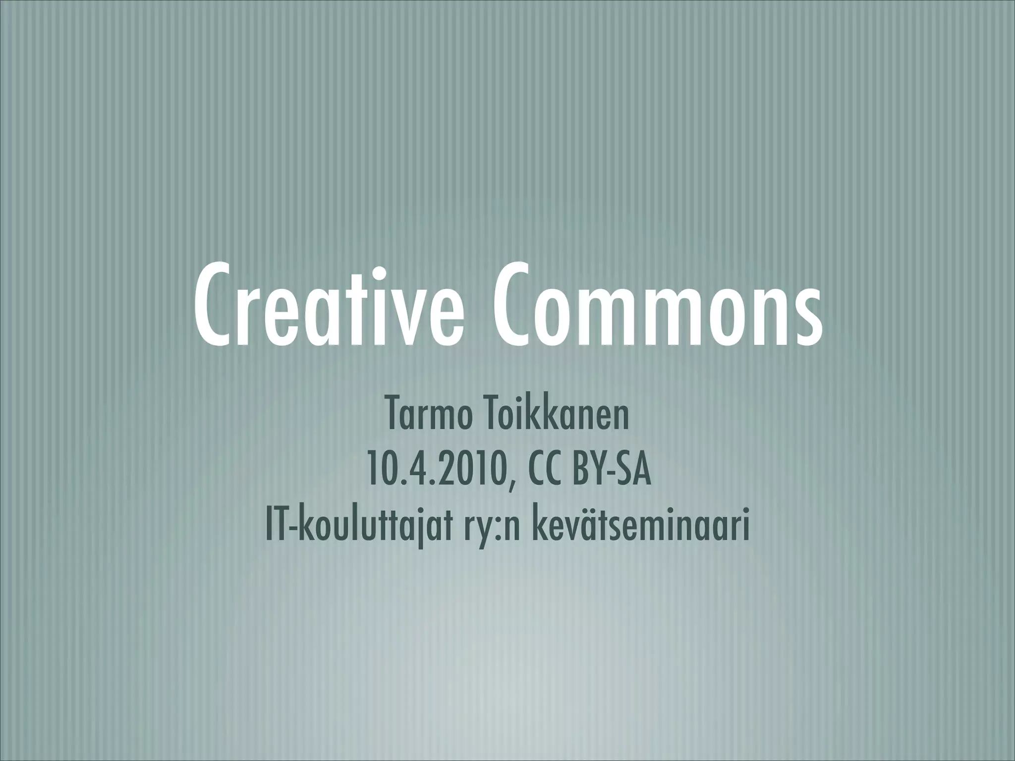 Tekijänoikeus, Creative Commons | PDF