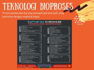 Presentasi Tekkim, Bioproses, Tekfis, SITH, dan Pertanian | PDF