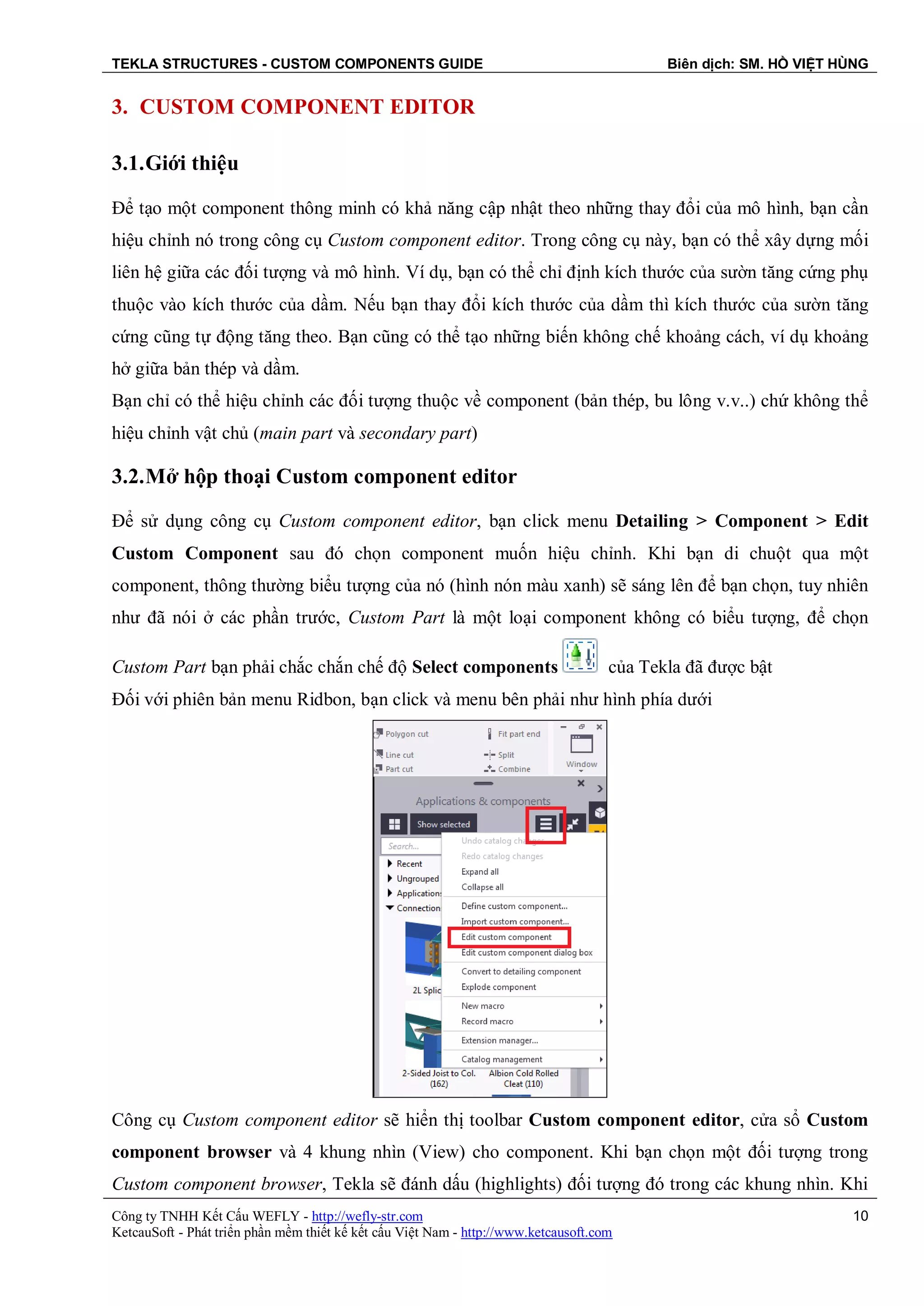 Tekla - Custom Components | PDF