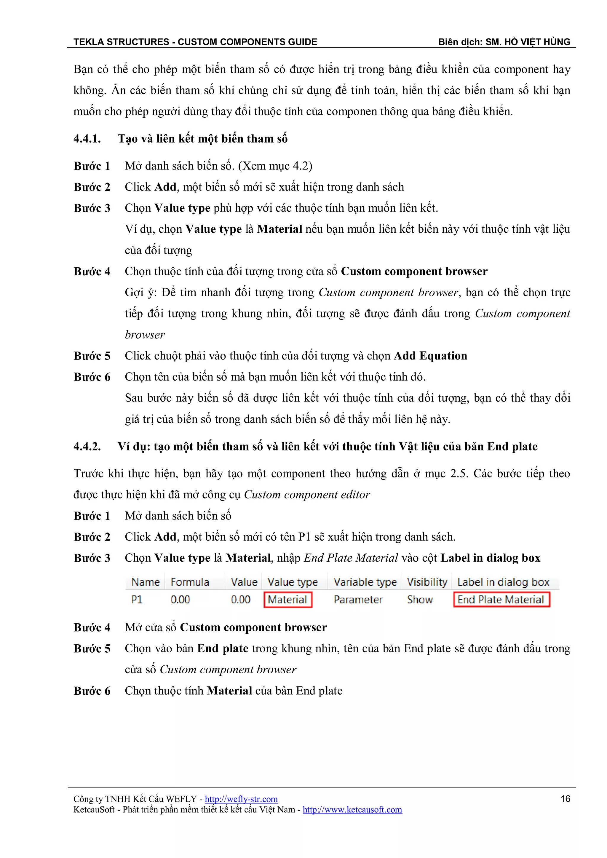 Tekla - Custom Components | PDF