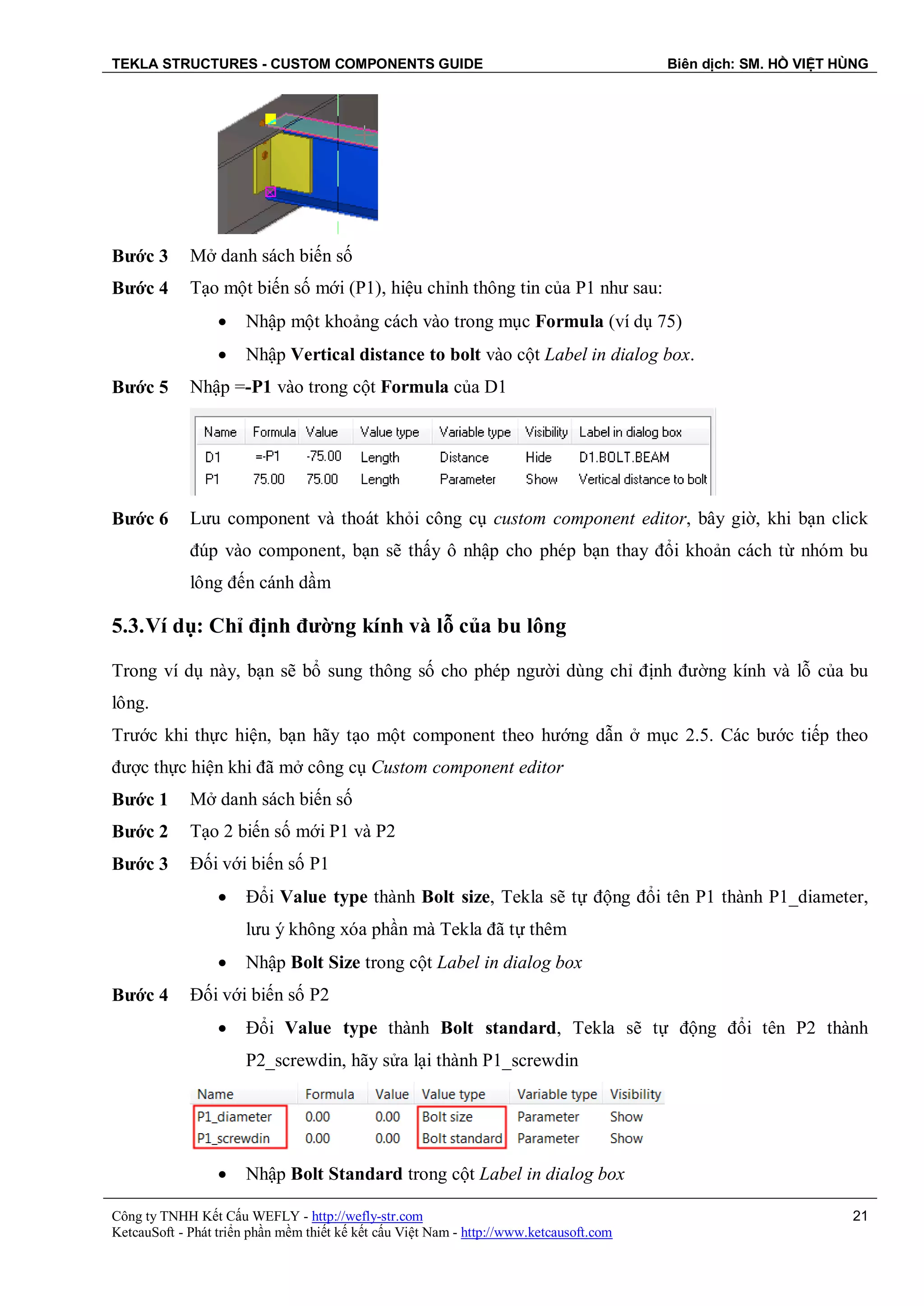 Tekla - Custom Components | PDF